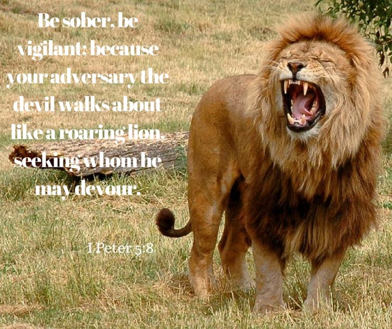 Your adversary the devil prowls around like a roaring lion, seeking ...